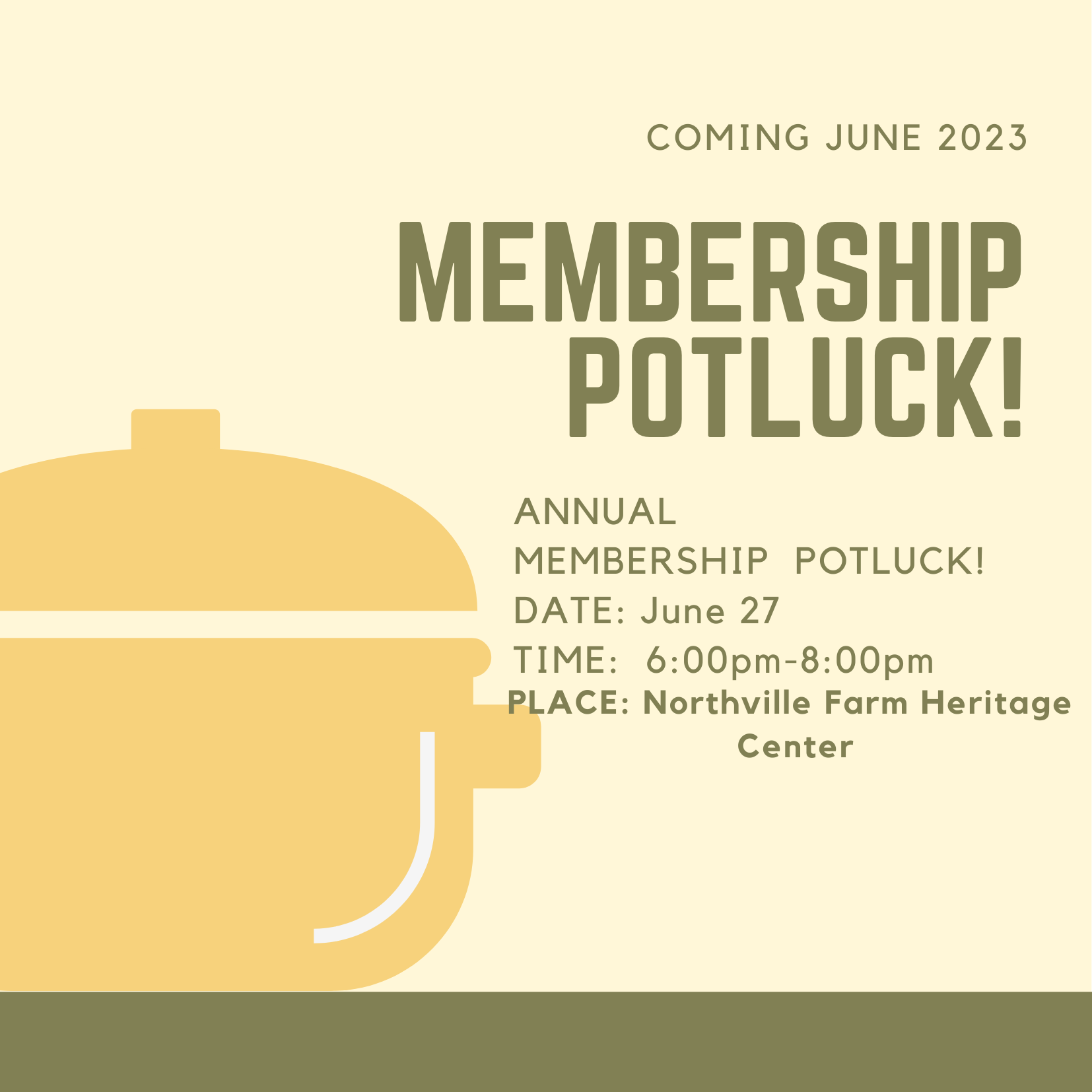 MEMBERSHIP POTLUCK – Kings County Museum